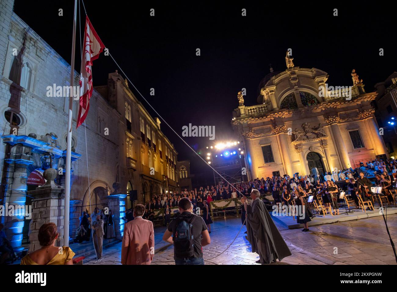 Raising of the Libertas flag to the verses of the Hymn to Liberty ...