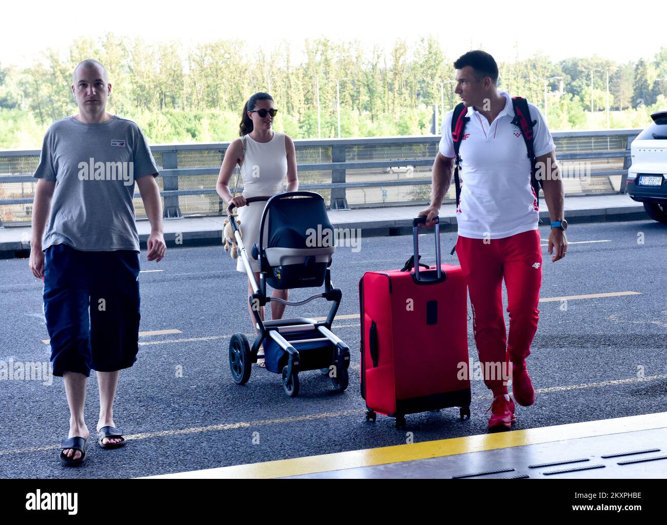 Croatian rower Valent Sinkovic with wife Antonela arrive at Franjo ...