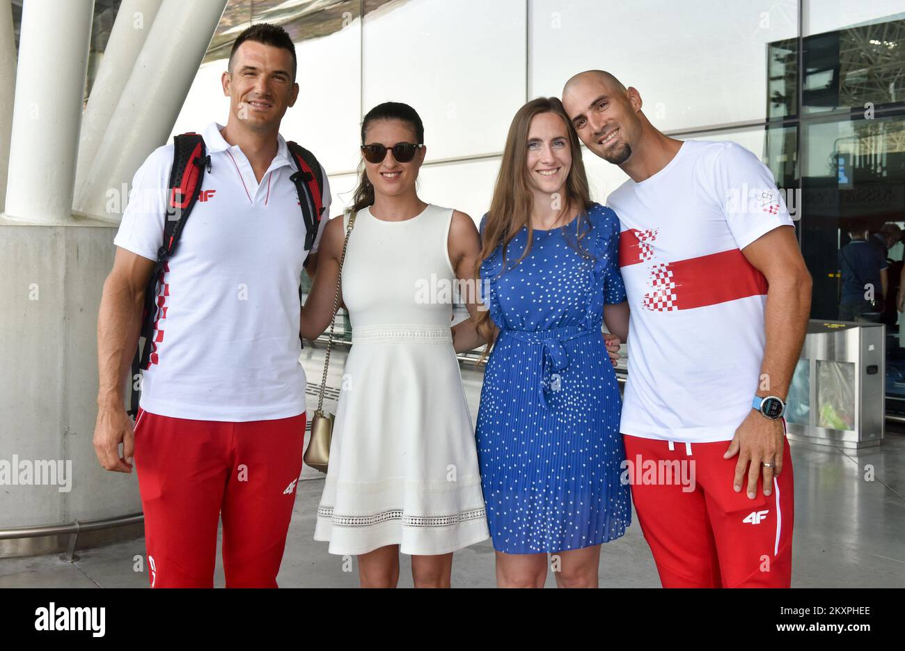 Croatian rowers Valent Sinkovic with wife Antonela and Martin Sinkovic ...