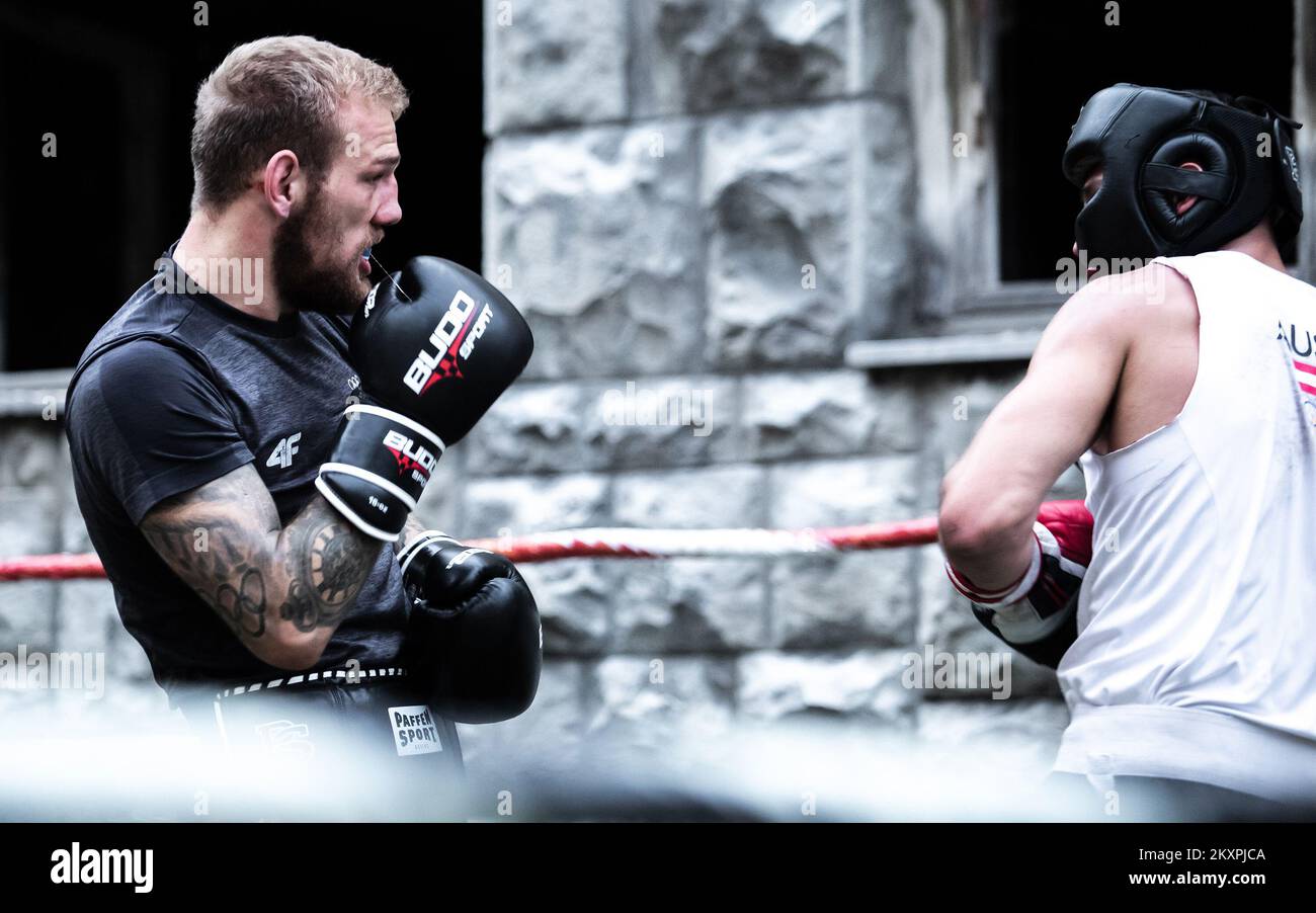 Croatian boxing champion Luka Plantic is seen during training before ...