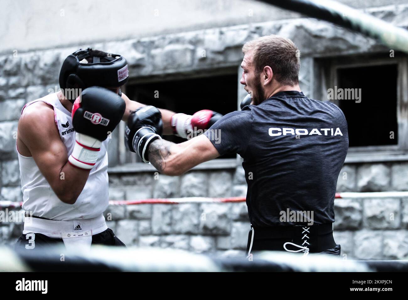Croatian boxing champion Luka Plantic is seen during training before ...