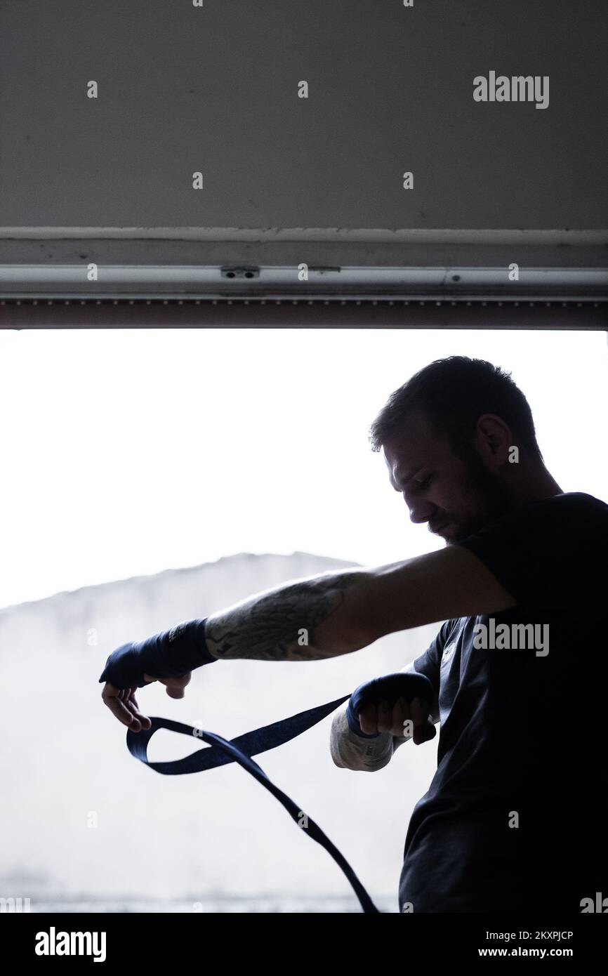 Croatian boxing champion Luka Plantic is seen during training before ...
