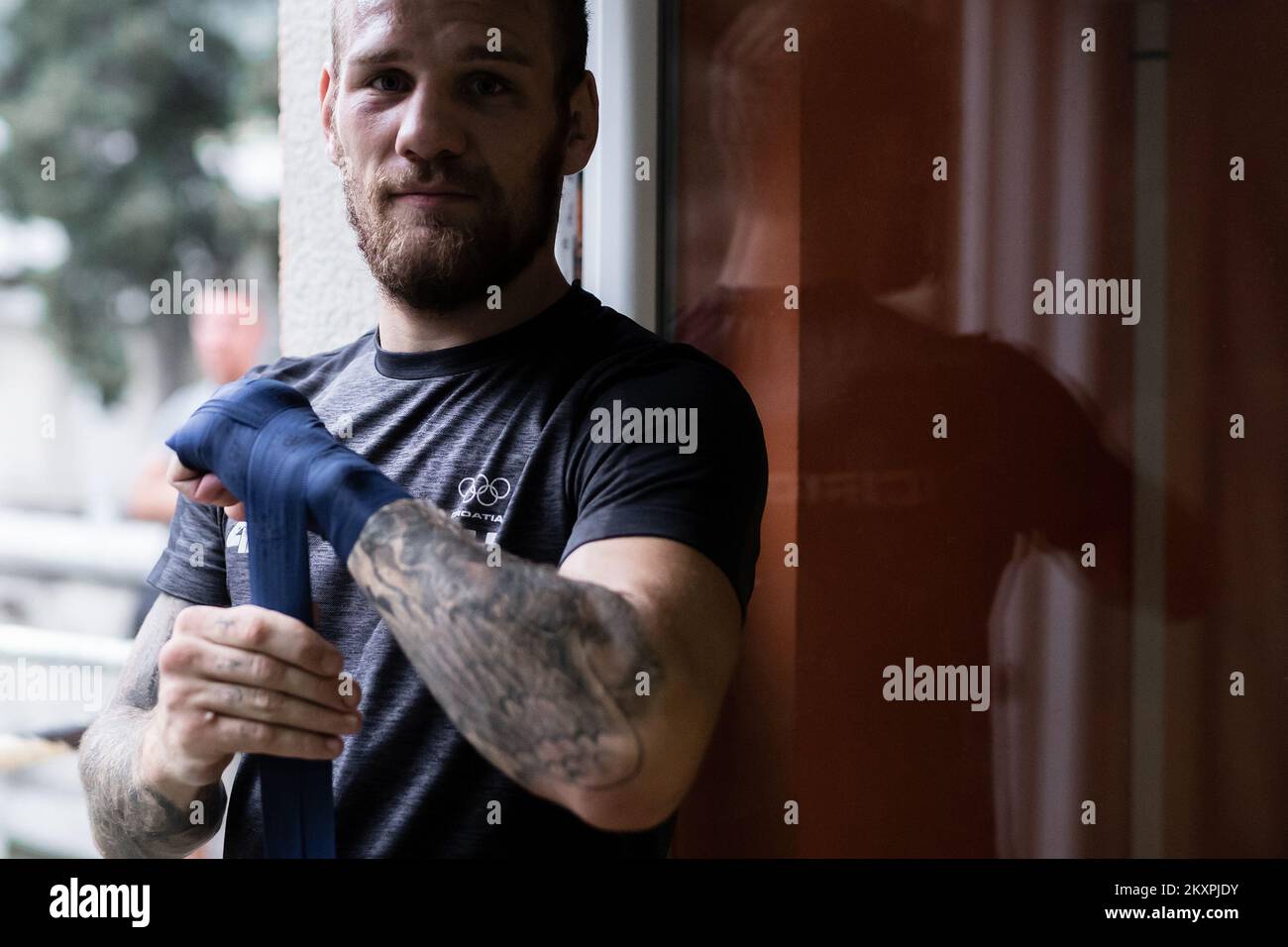 Croatian boxing champion Luka Plantic is seen during training before ...