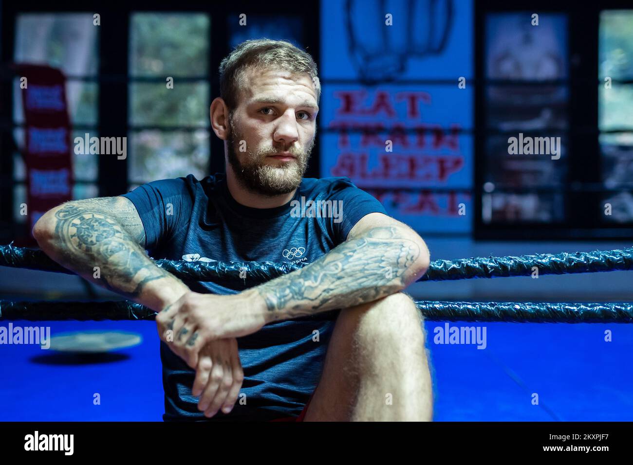 Croatian boxing champion Luka Plantic is seen during training before ...