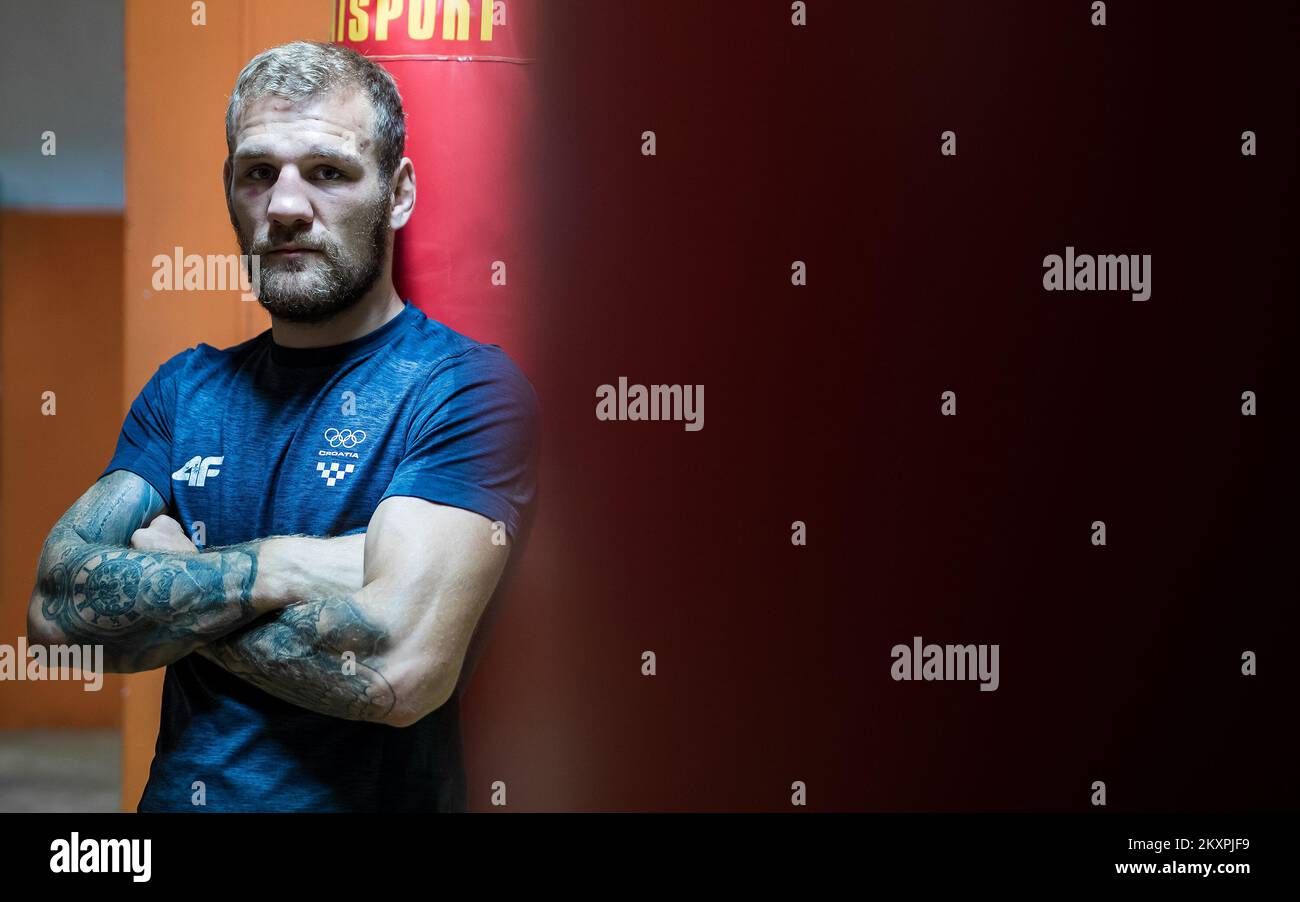 Croatian boxing champion Luka Plantic is seen during training before ...