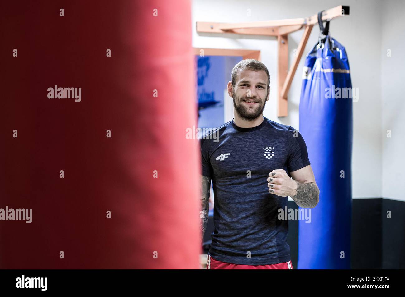 Croatian boxing champion Luka Plantic is seen during training before ...