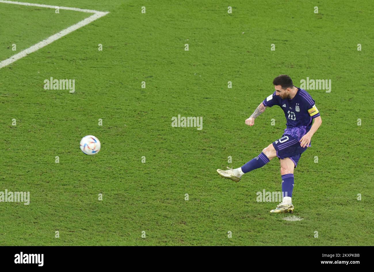 Doha, Qatar. 30th Nov, 2022. Lionel Messi of Argentina makes a penalty ...