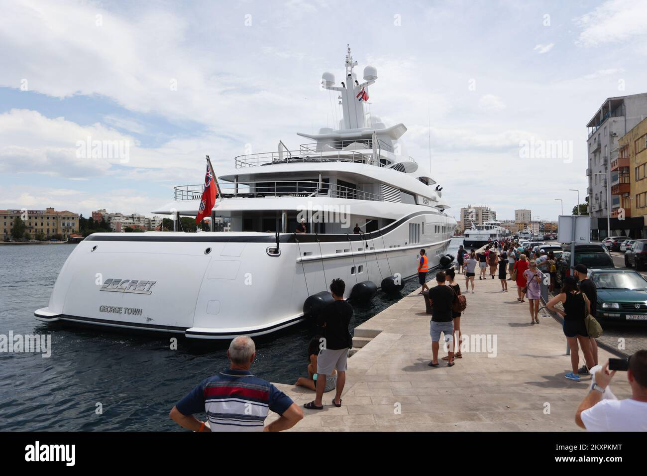 The 82.5-meter-long yacht 'Secret', owned by Nancy Walton Laurie ...