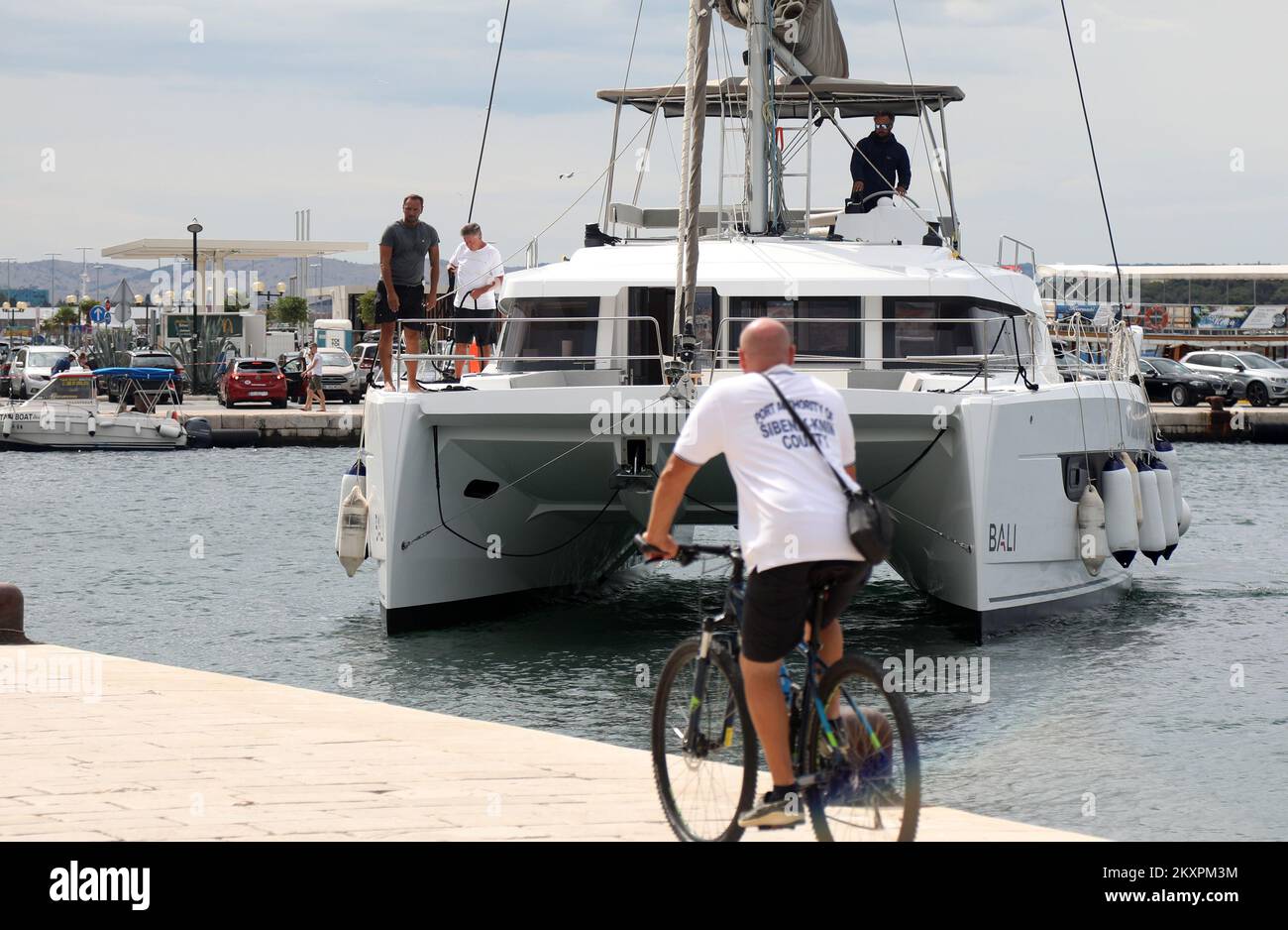 Sailboats and smaller yachts can be seen at the berth in the port of ...