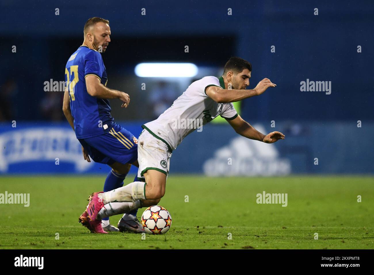 ZAGREB, CROATIA - JULY 20: Josip Misic of Dinamo Zagreb and Ioannis ...