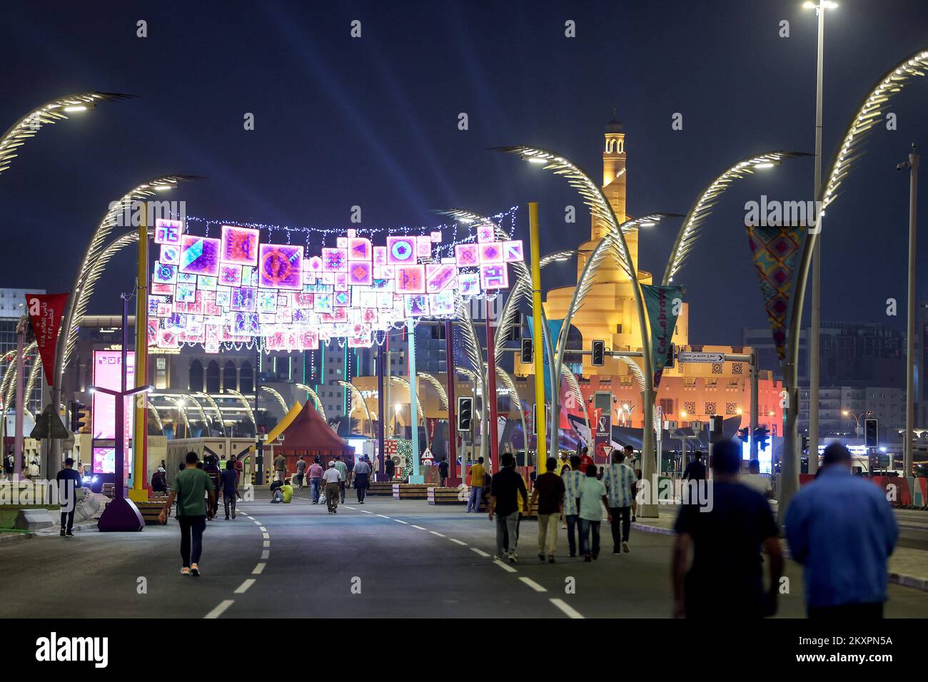 The atmosphere at night in the streets during the FIFA World Cup in ...