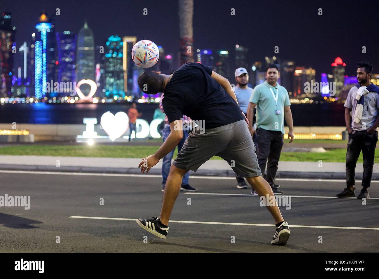 Street entertainers Hadiya Hakmi from India and Bahae Eddine Jilalat ...