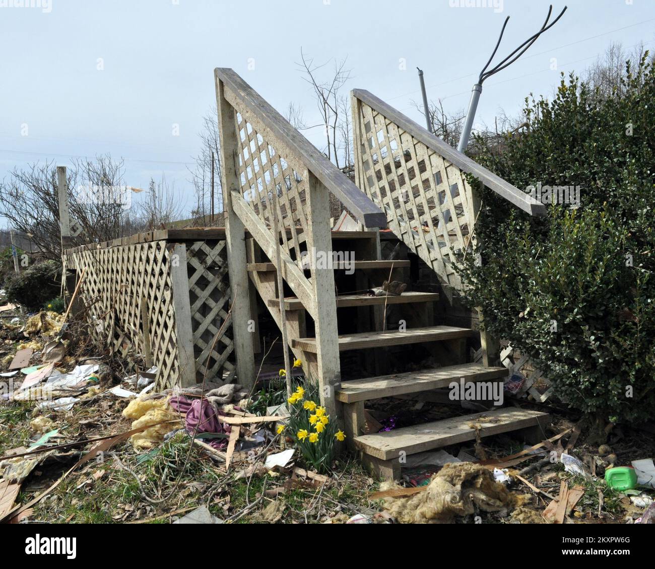 Home is Gone but Stairs and Flowers Remain. Kentucky Severe Storms ...