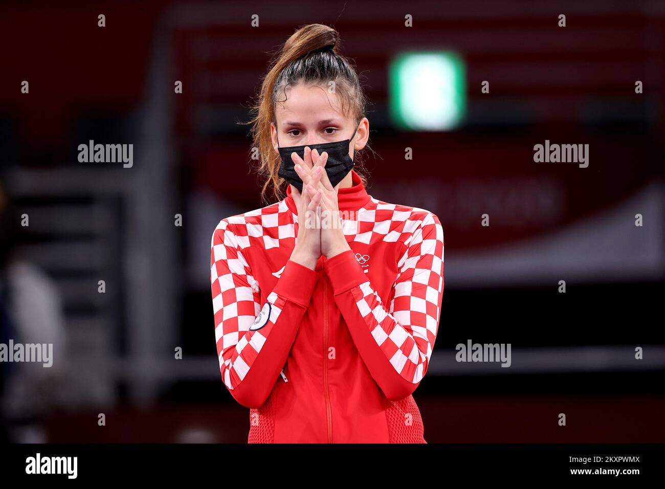 Gold medalist Matea Jelic of Croatia poses with the gold medal for the ...
