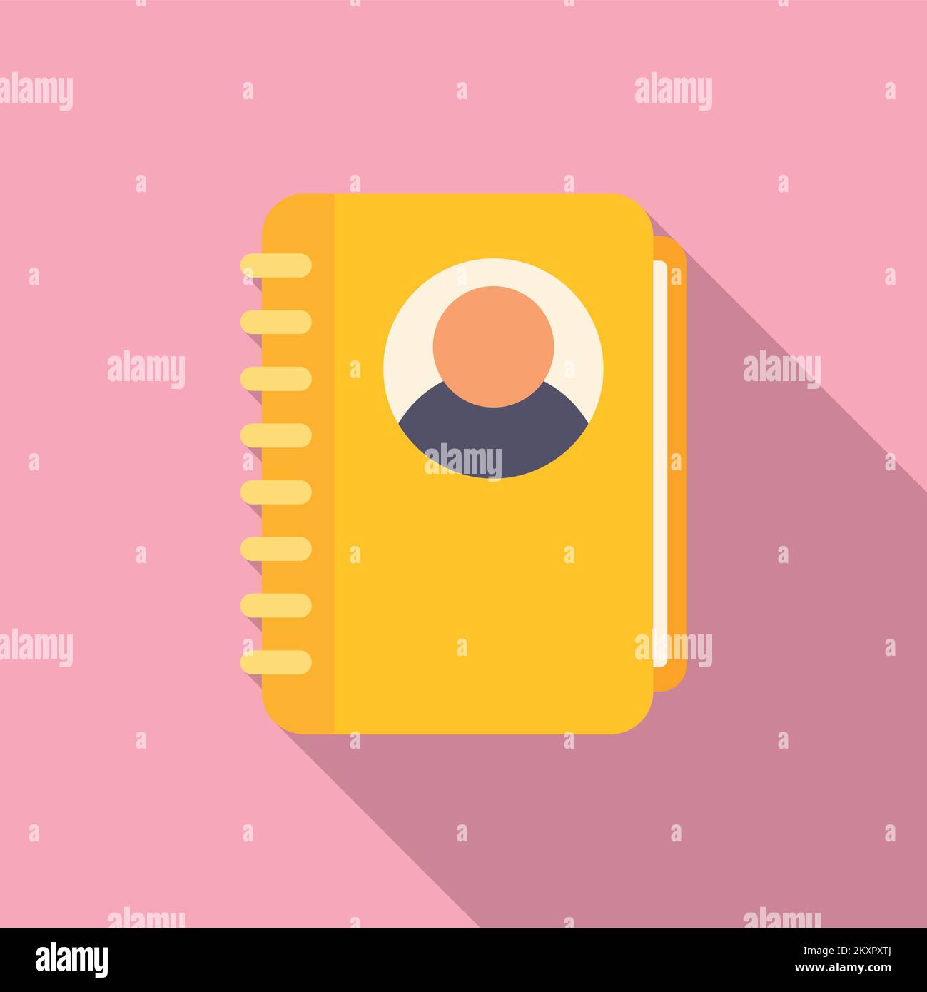 Contact folder icon flat vector. Interface button. Mail internet Stock ...