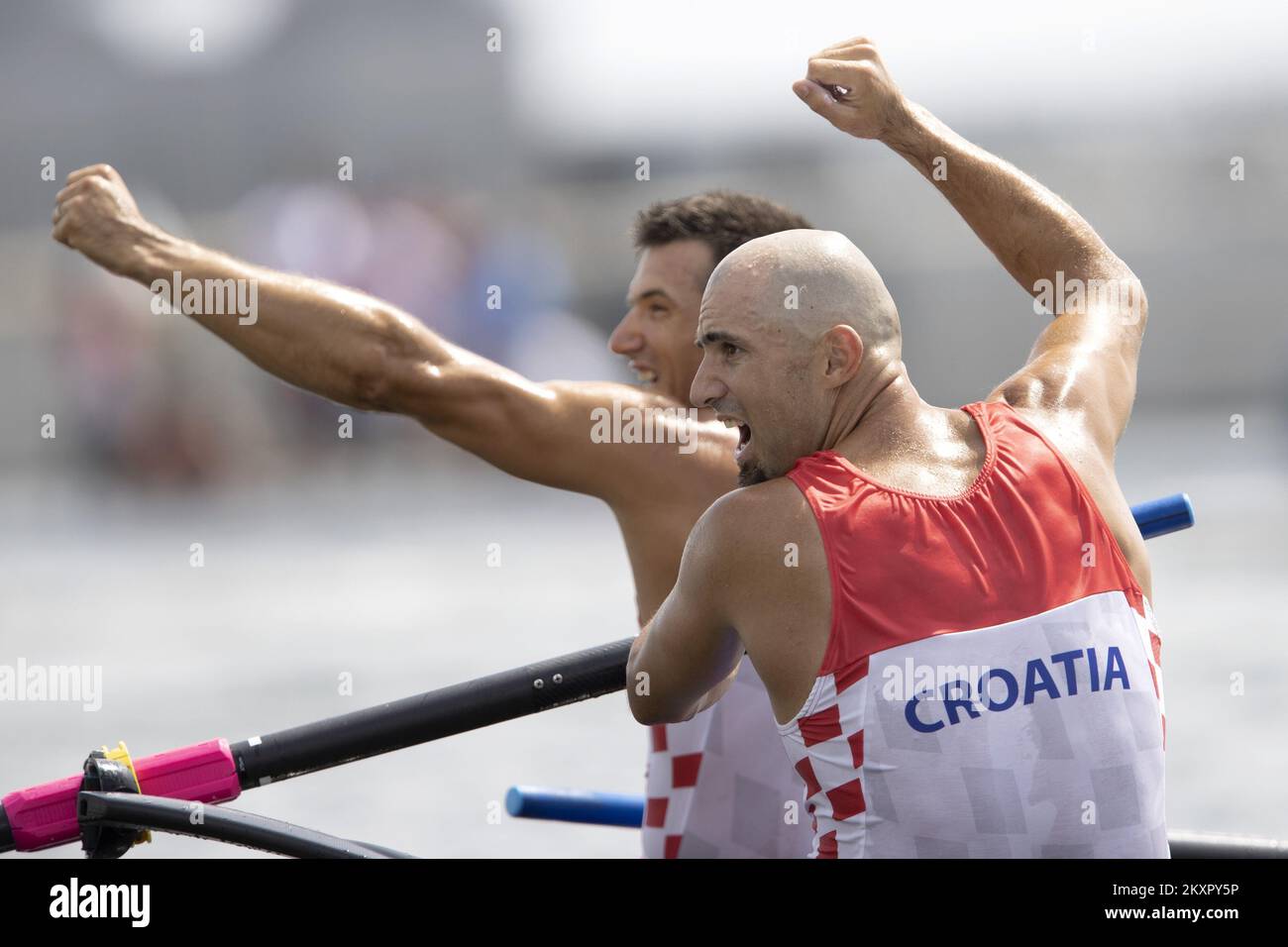 Valent Sinkovic, right, and Martin Sinkovic of Croatia celebrate after ...