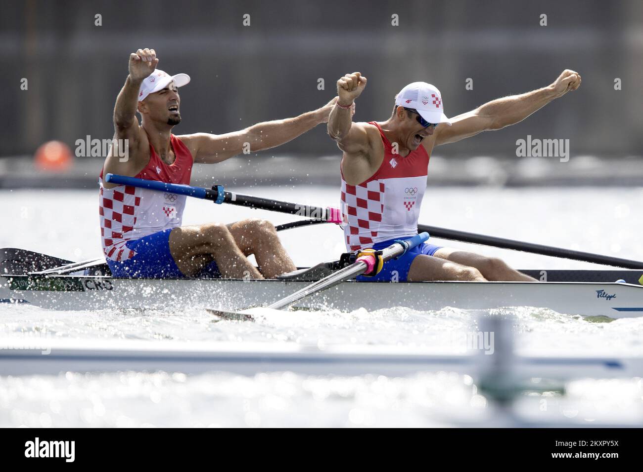 Valent Sinkovic, right, and Martin Sinkovic of Croatia celebrate after ...
