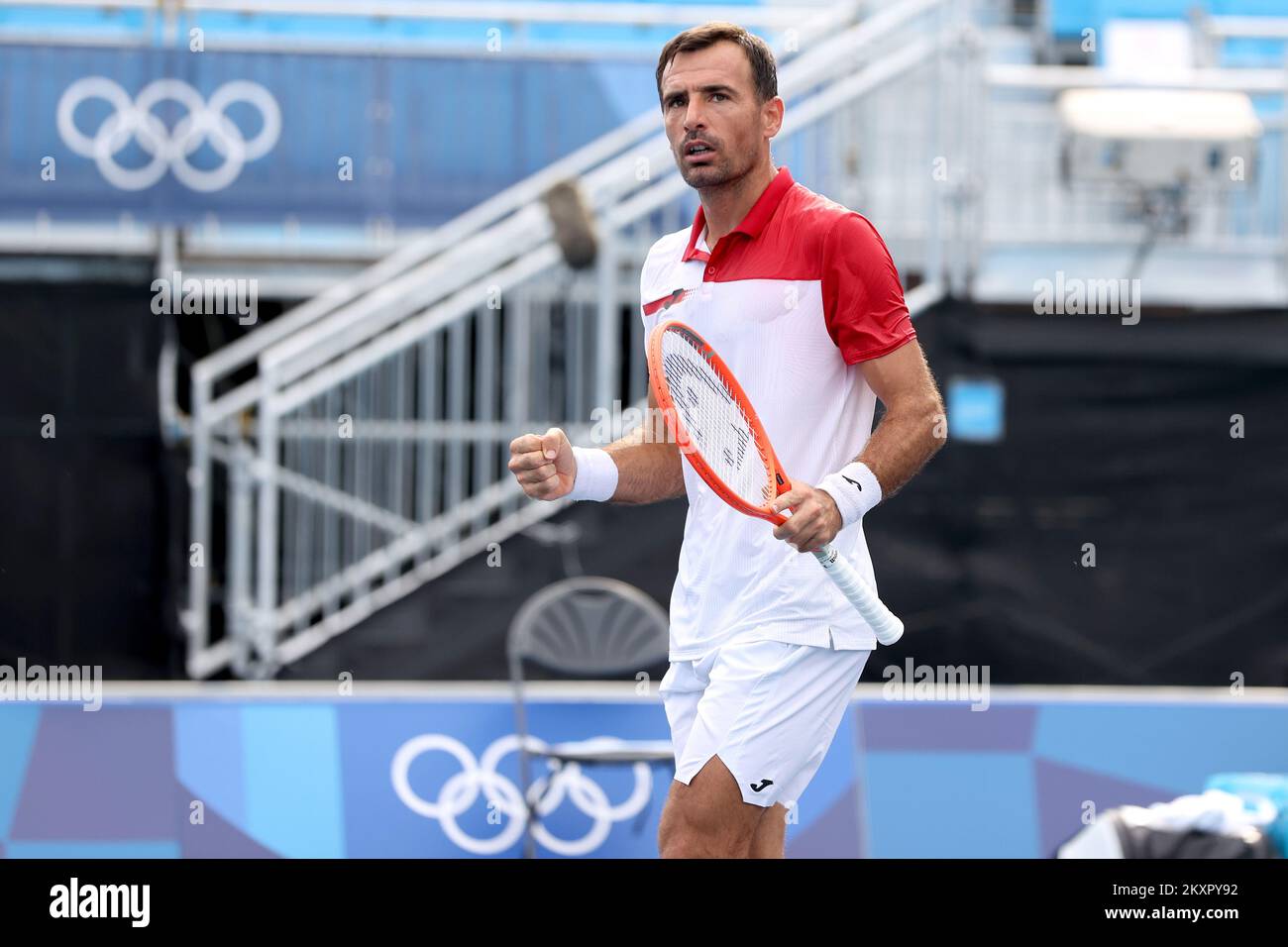 Ivan Dodig of Team Croatia and Marin Cilic of Team Croatia play Michael ...