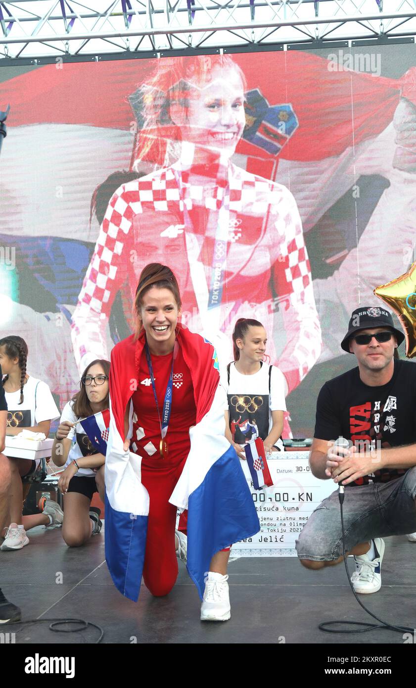 Ceremonial reception of Matea Jelic, who won a gold medal at the Tokyo ...