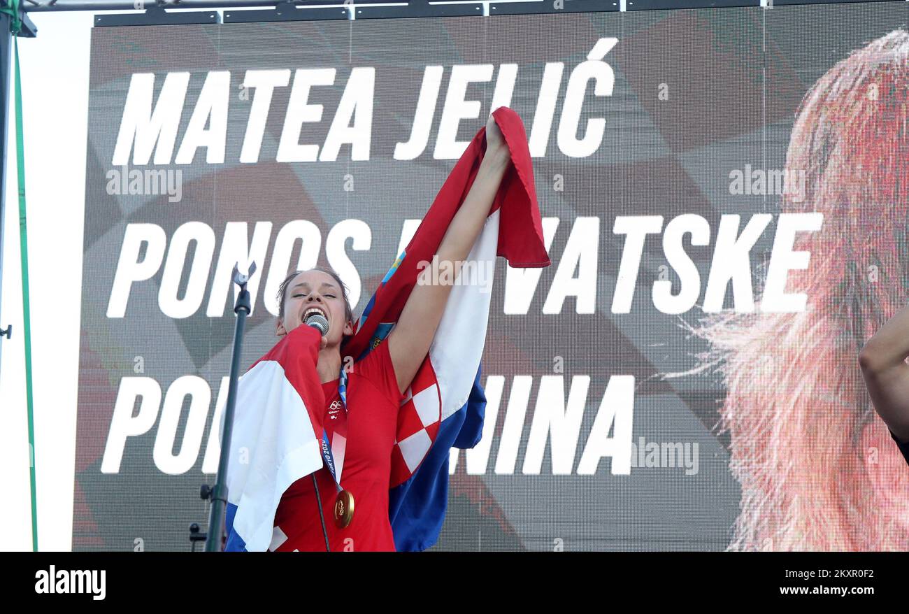 Ceremonial reception of Matea Jelic, who won a gold medal at the Tokyo ...