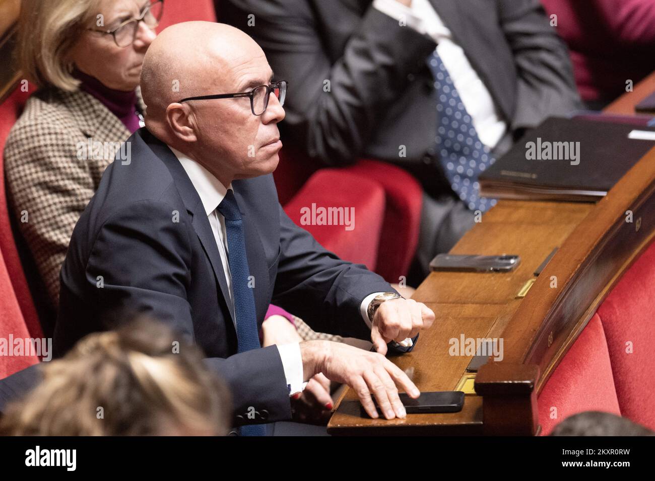 Deputy, Eric Ciotti attends a session of Questions to the Government at ...