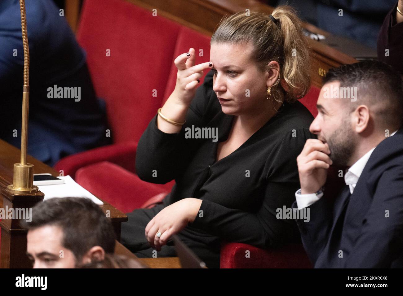 Deputy, Mathilde Panot attends a session of Questions to the Government ...