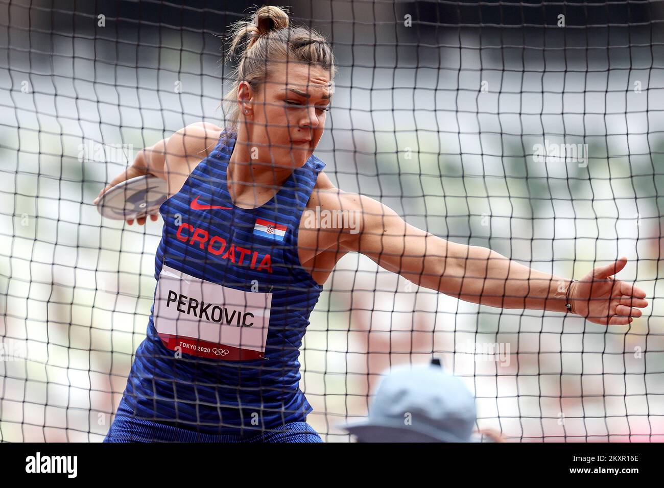 TOKYO, JAPAN - JULY 31: Sandra Perkovic of Team Croatia competes in the ...