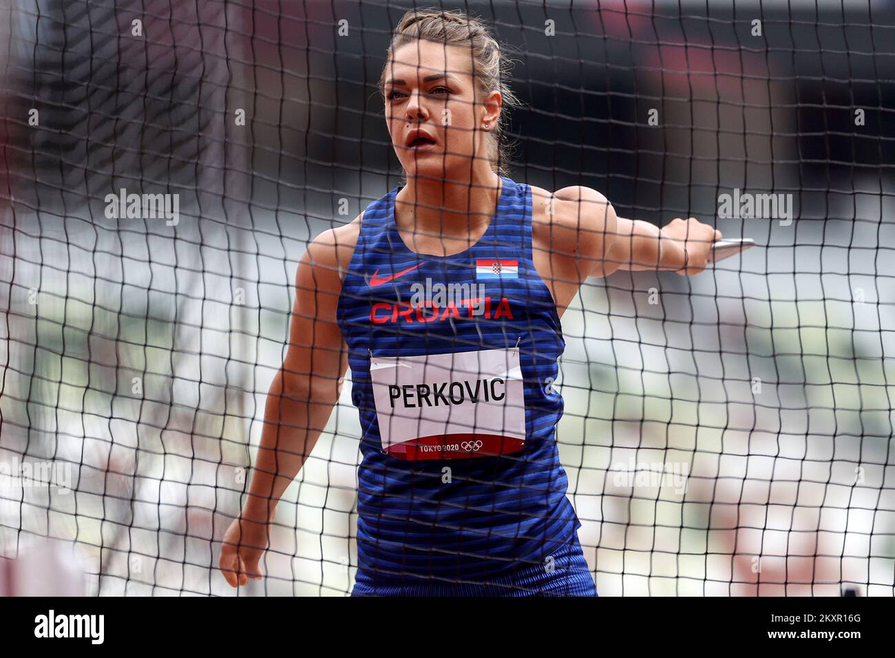 TOKYO, JAPAN - JULY 31: Sandra Perkovic of Team Croatia competes in the ...