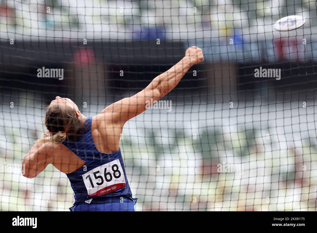 TOKYO, JAPAN - JULY 31: Sandra Perkovic of Team Croatia competes in the ...