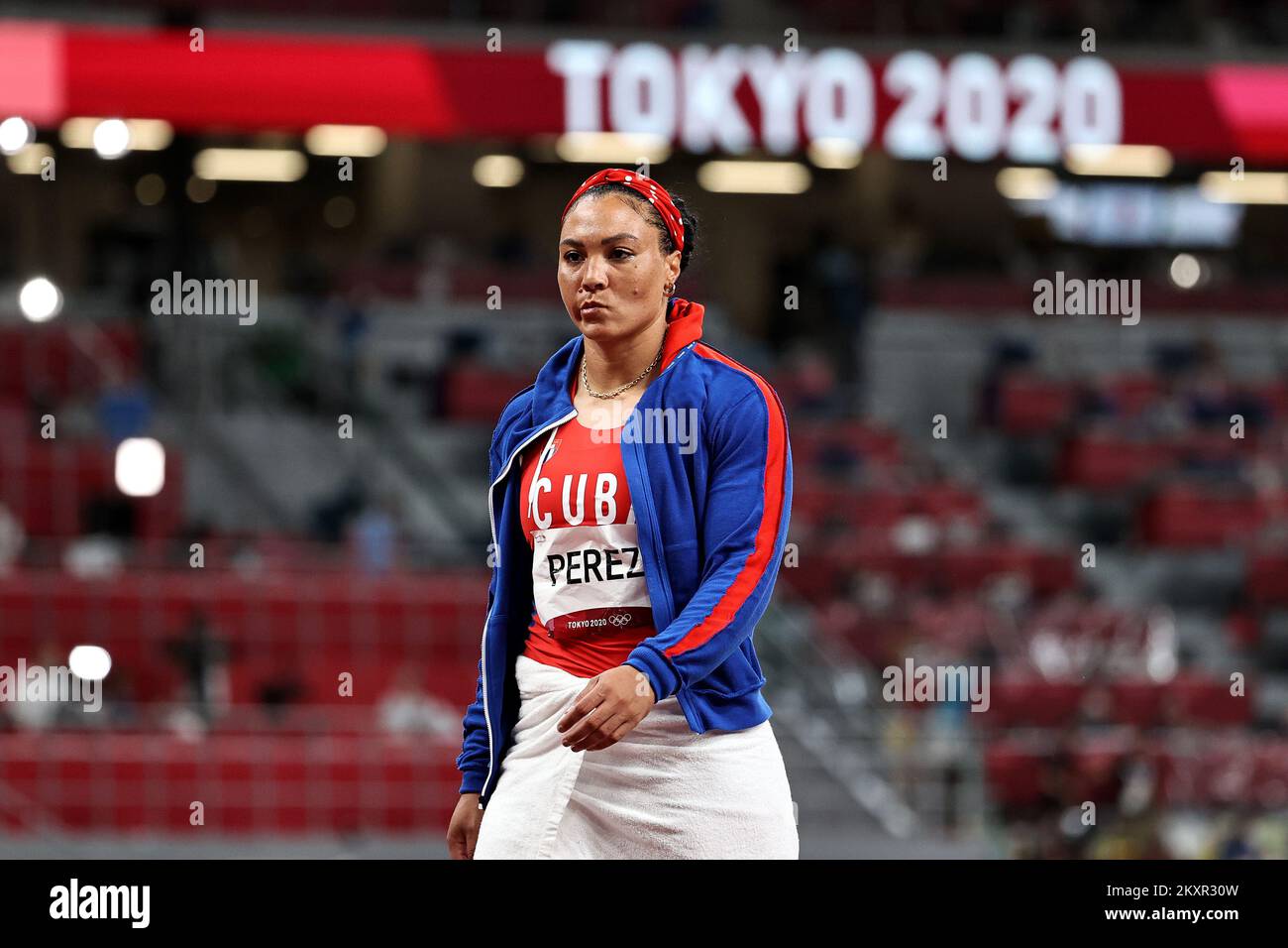 TOKYO, JAPAN - AUGUST 02: Discus thrower, Yaime Perez of Team Cuba, won ...