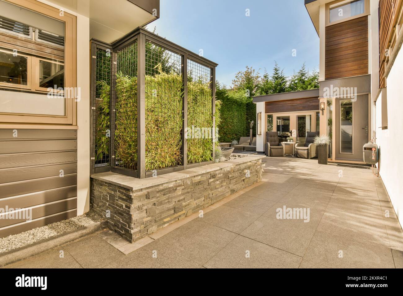 View of street near building with beauty of vegetation outside Stock ...