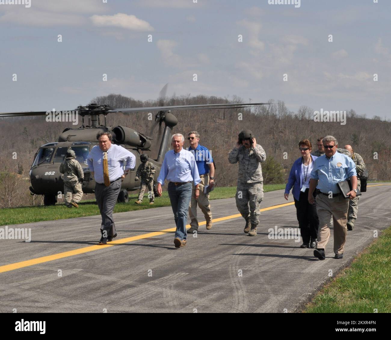 Governor Steve Beshear arrives in West Liberty. Kentucky Severe Storms ...