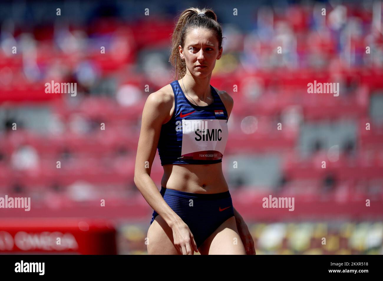 Ana Simic of Team Croatia competes in the Women's High Jump ...