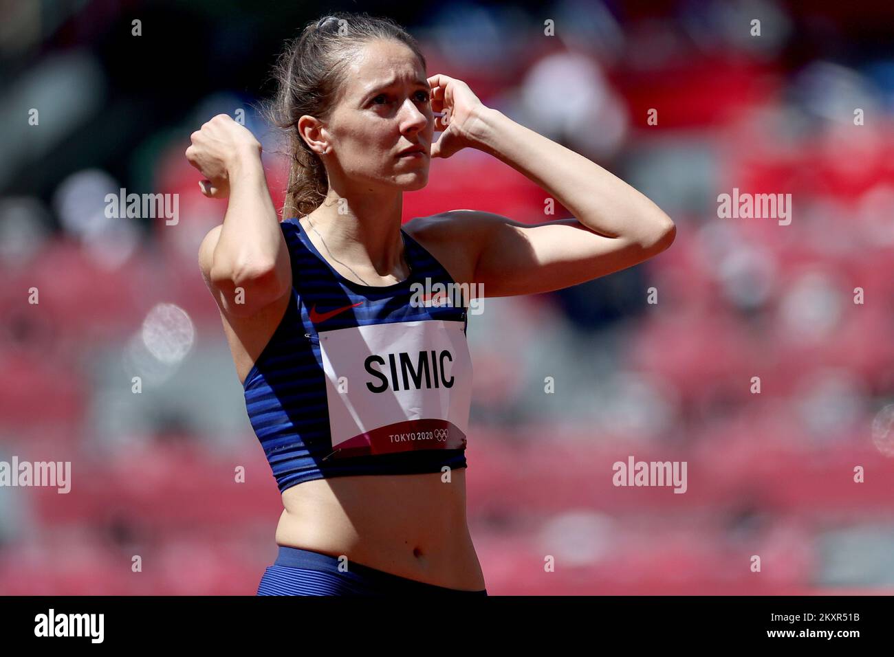 Ana Simic of Team Croatia competes in the Women's High Jump ...