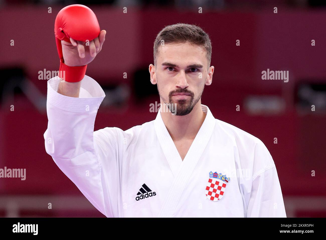 Ivan Kvesic of Team Croatia is pictured prior a Menâ€™s Kumite +75 ...