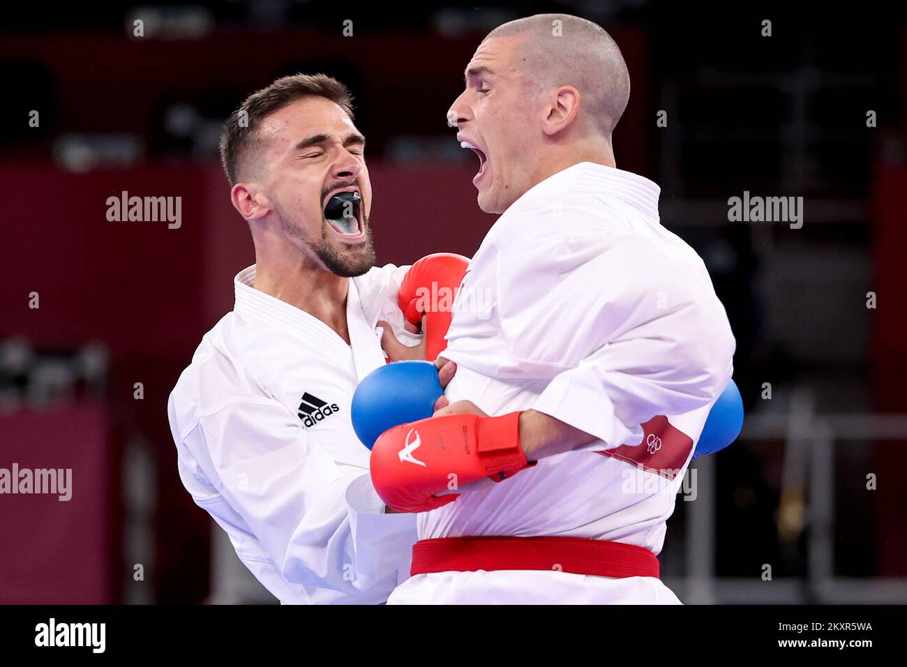Ivan Kvesic of Team Croatia and Daniel Gaysinsky of Team Canada compete ...