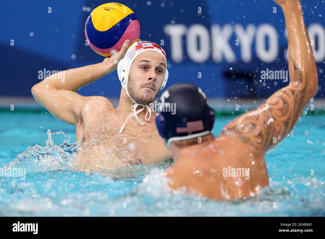 Loren Fatovic of team Croatia on attack during the Menâ€™s ...