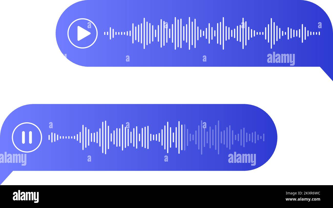 Voice messages. Bubbles with audio record. Chat messenger Ui concept ...
