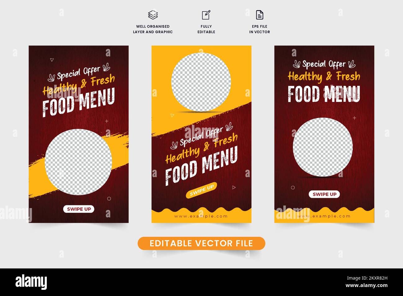 Healthy food menu promotional story design for social media marketing ...