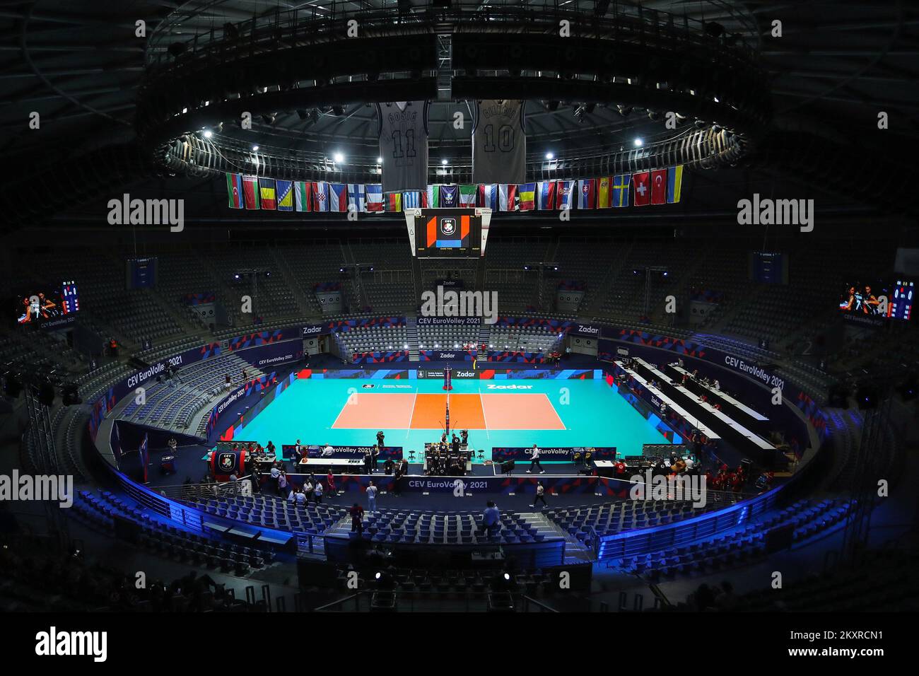 ZADAR, CROATIA - AUGUST 19: Kresimir Cosic Hall before the CEV ...