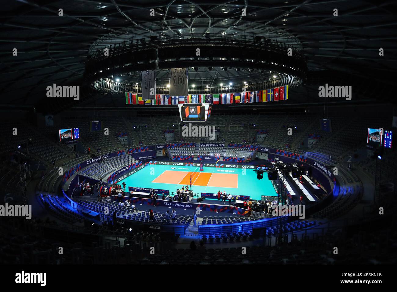 ZADAR, CROATIA - AUGUST 19: Kresimir Cosic Hall before the CEV ...