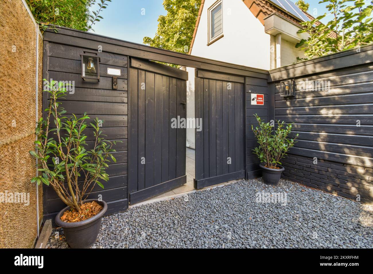 View of street near building with beauty of vegetation outside Stock ...
