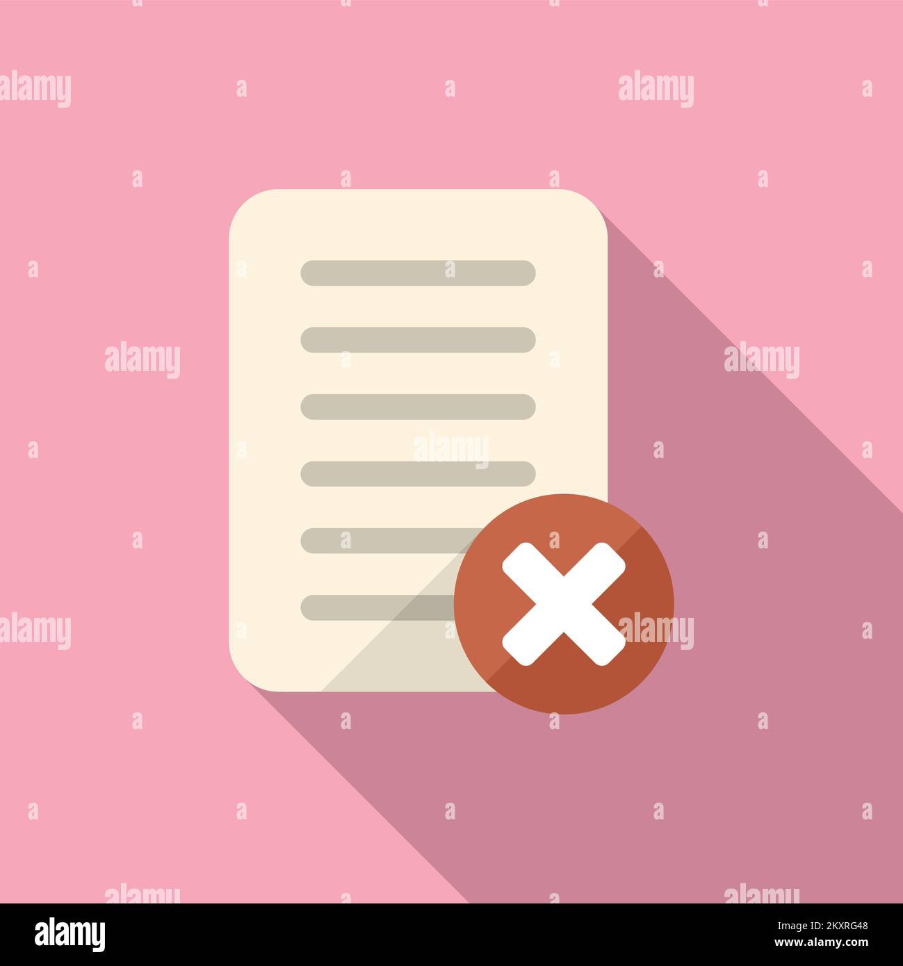 Rejected document icon flat vector. Message digital. Button web Stock ...