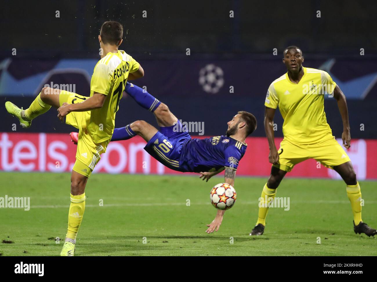 Duje Cop of Dinamo takes a shot during the UEFA Champions League Play ...