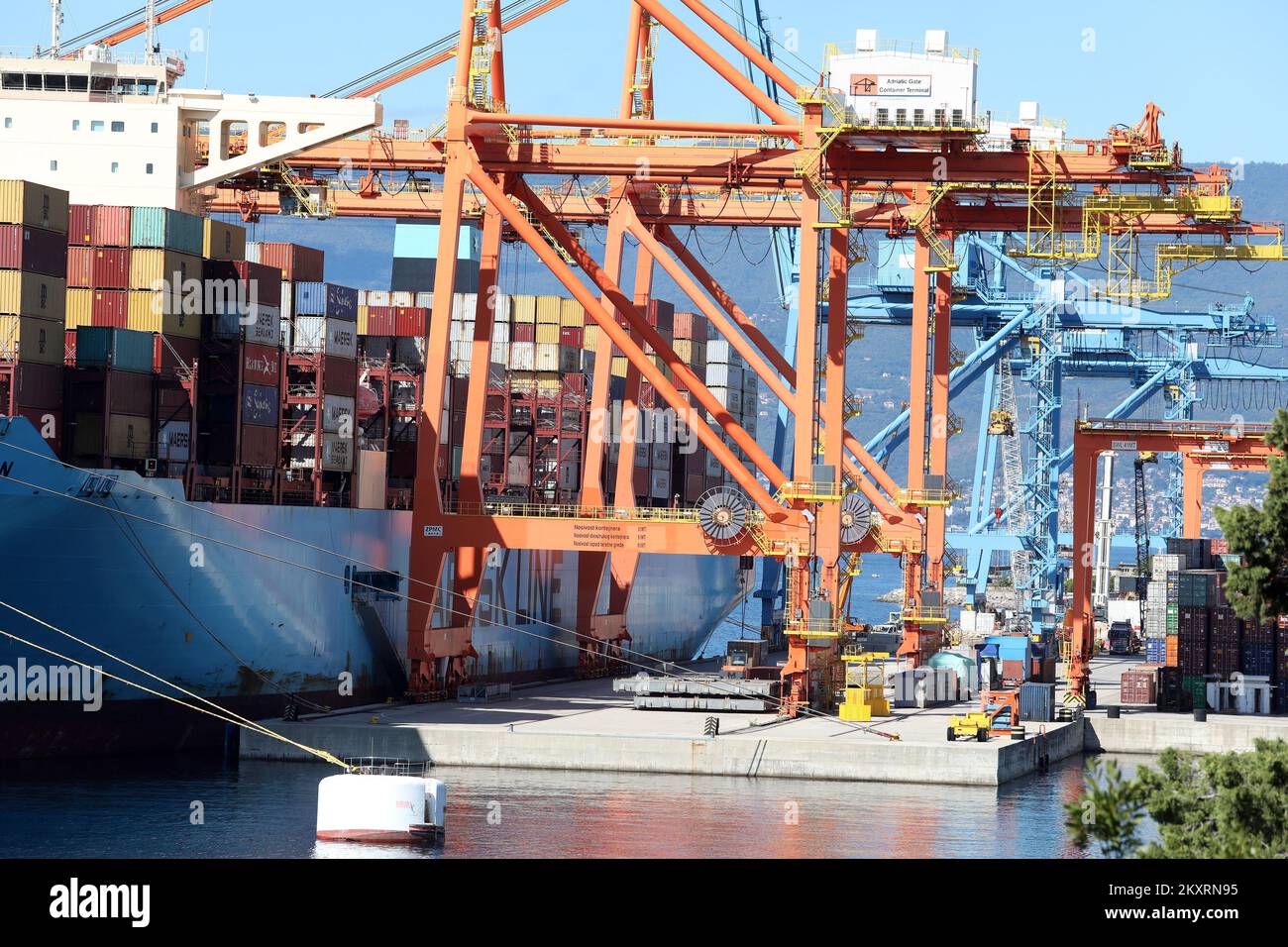 Photo taken on September 1, 2021 show the ship Maersk Houston at the ...