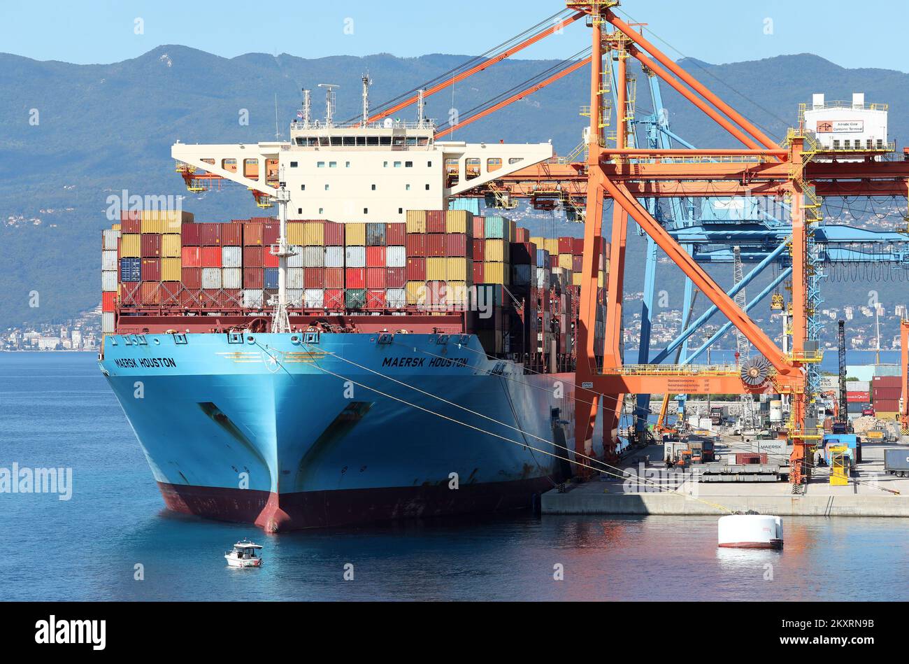 Photo taken on September 1, 2021 show the ship Maersk Houston at the ...