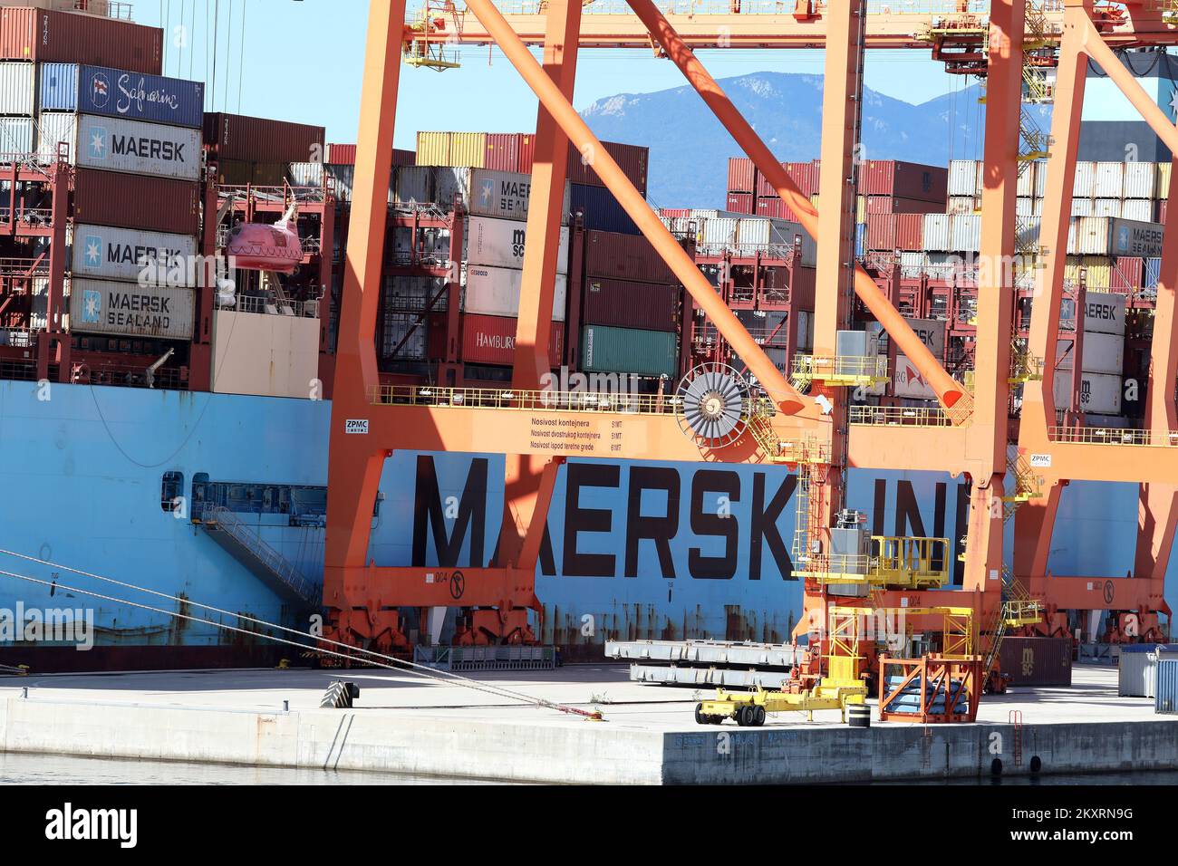 Photo taken on September 1, 2021 show the ship Maersk Houston at the ...
