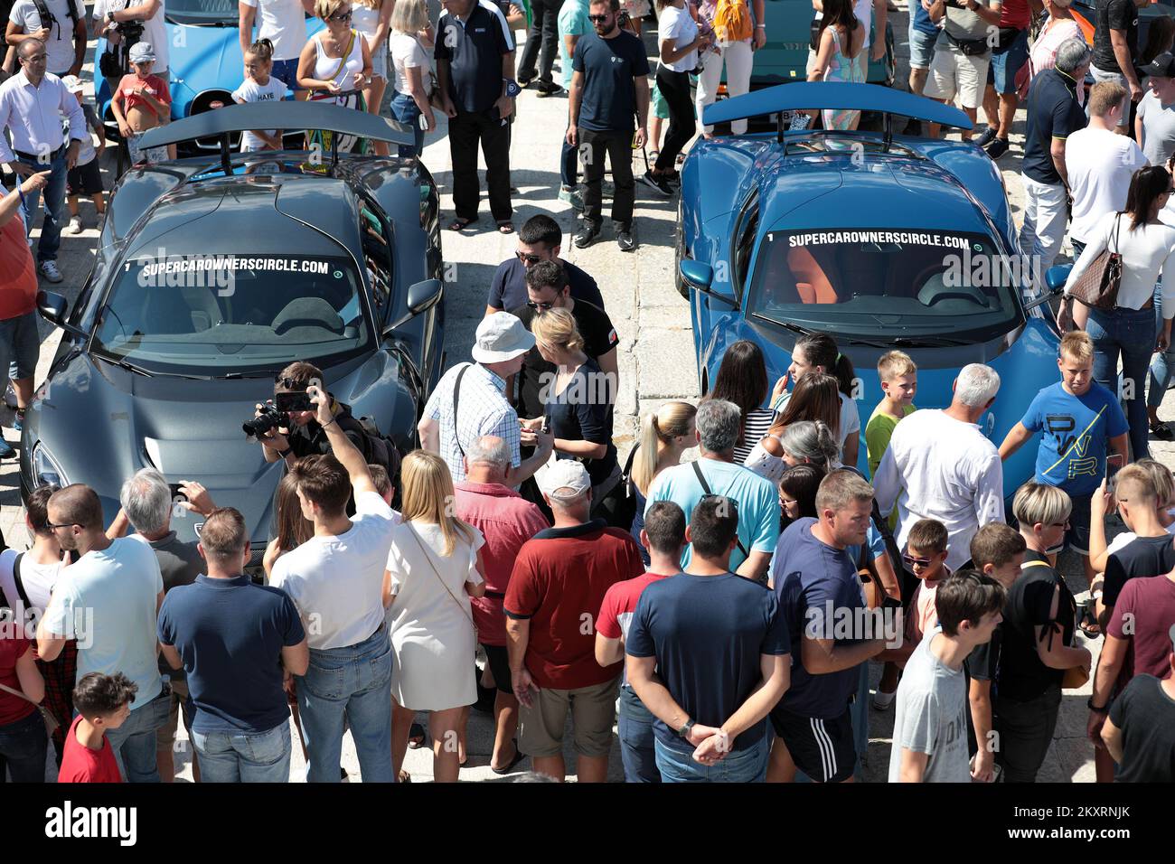 People gathered to see and photograph the cars in Opatija on September ...