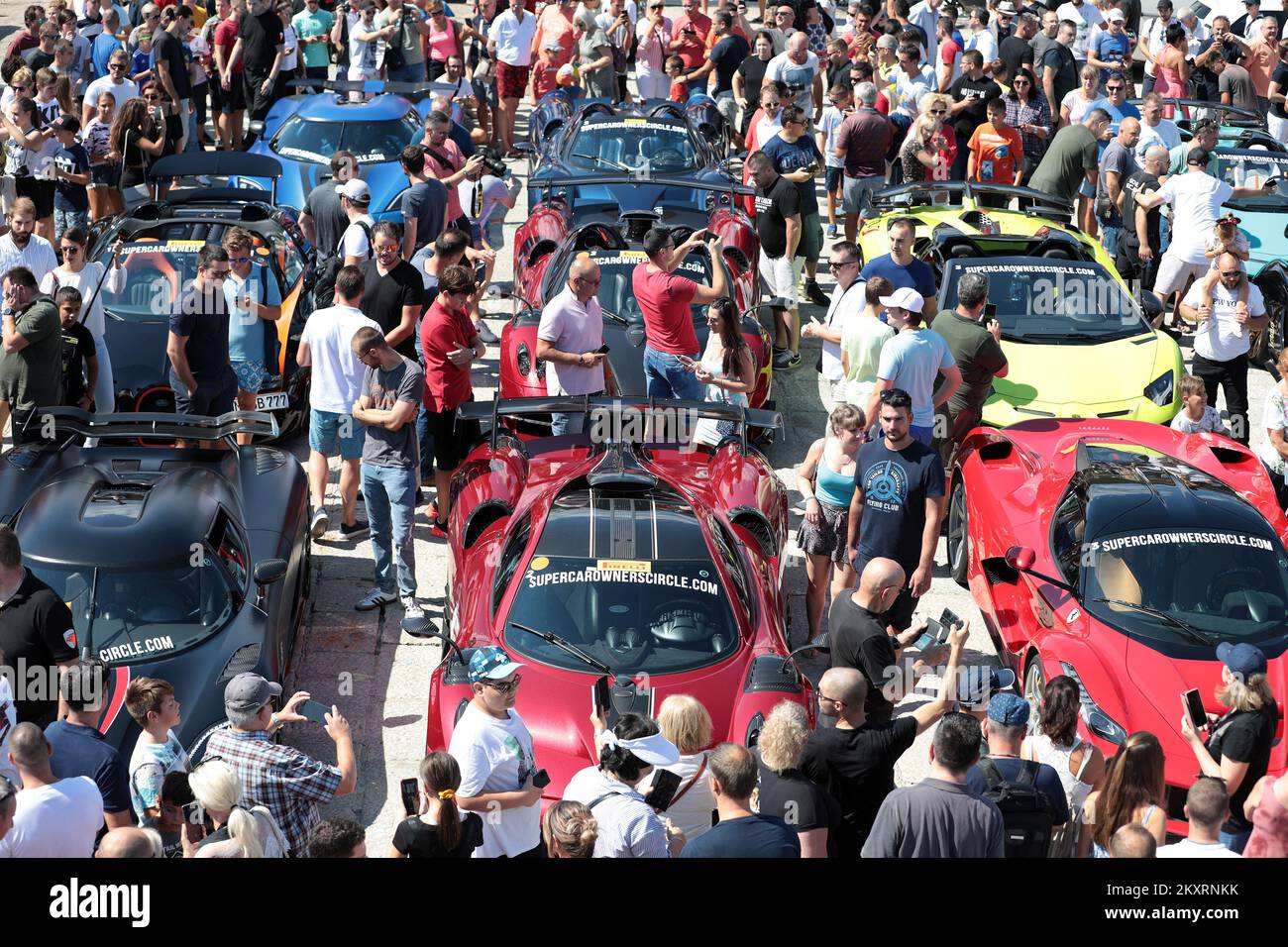 People gathered to see and photograph the cars in Opatija on September ...