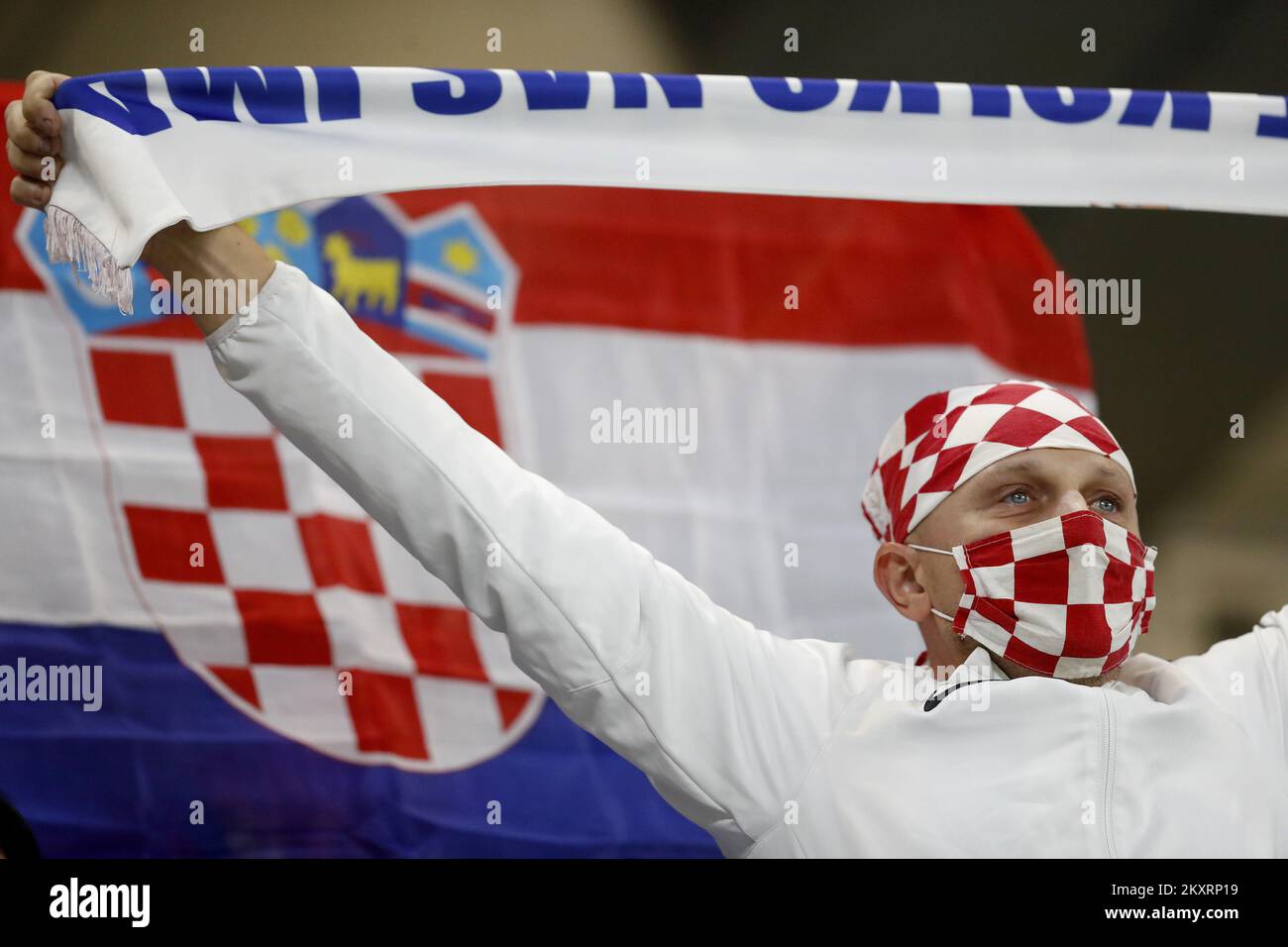 Croatian supporter during the 2022 FIFA World Cup Qualifier match ...